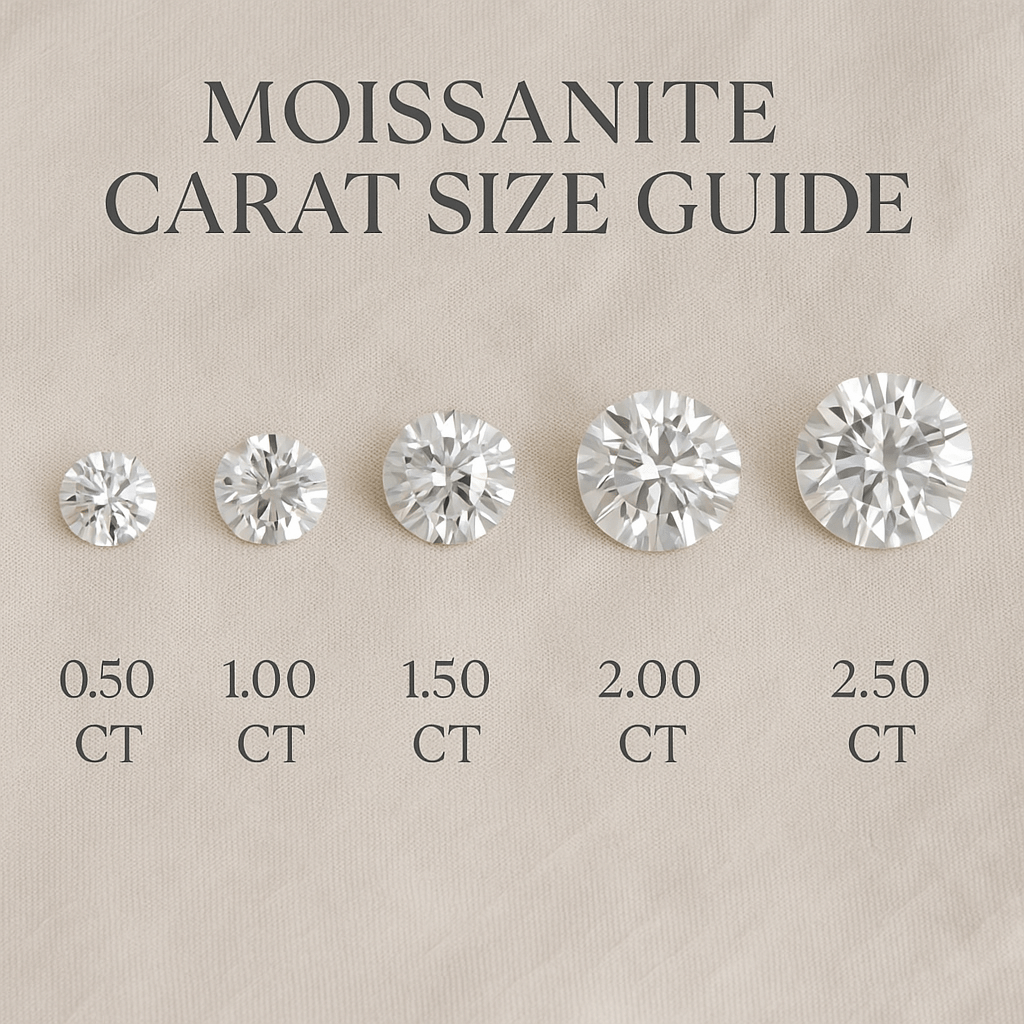 Moissanite Carat Size Guide | Choose the Right Size for Your Ring ...